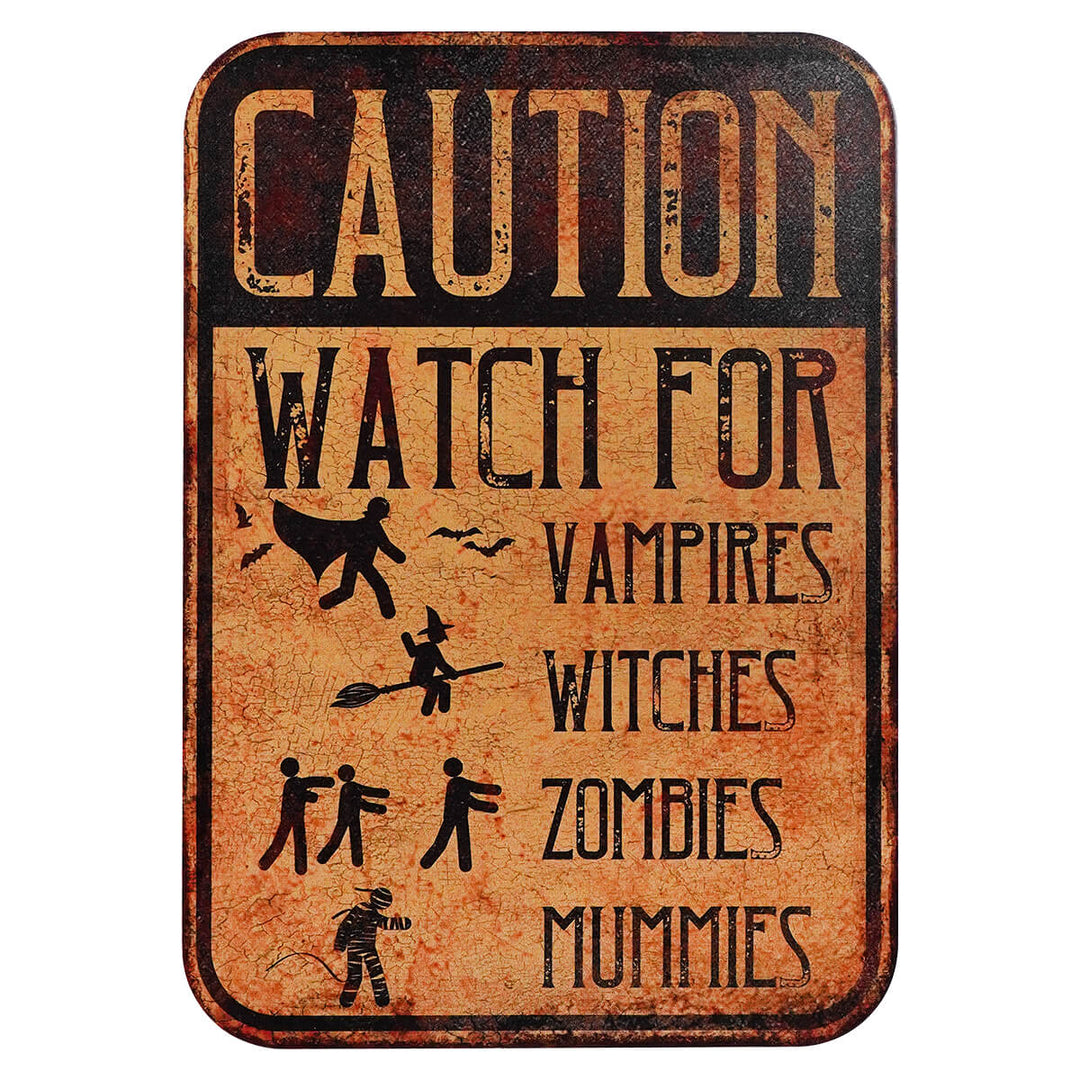 12" Vintage Design Halloween Caution Sign by Ragon House – Traditions