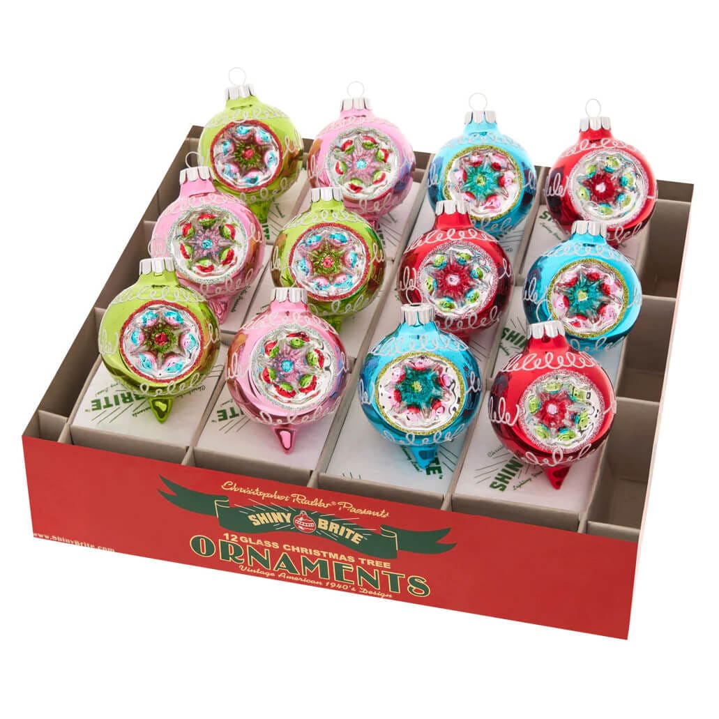 Festive Fete Decorated Reflector Round Ornaments by Christopher Radko ...