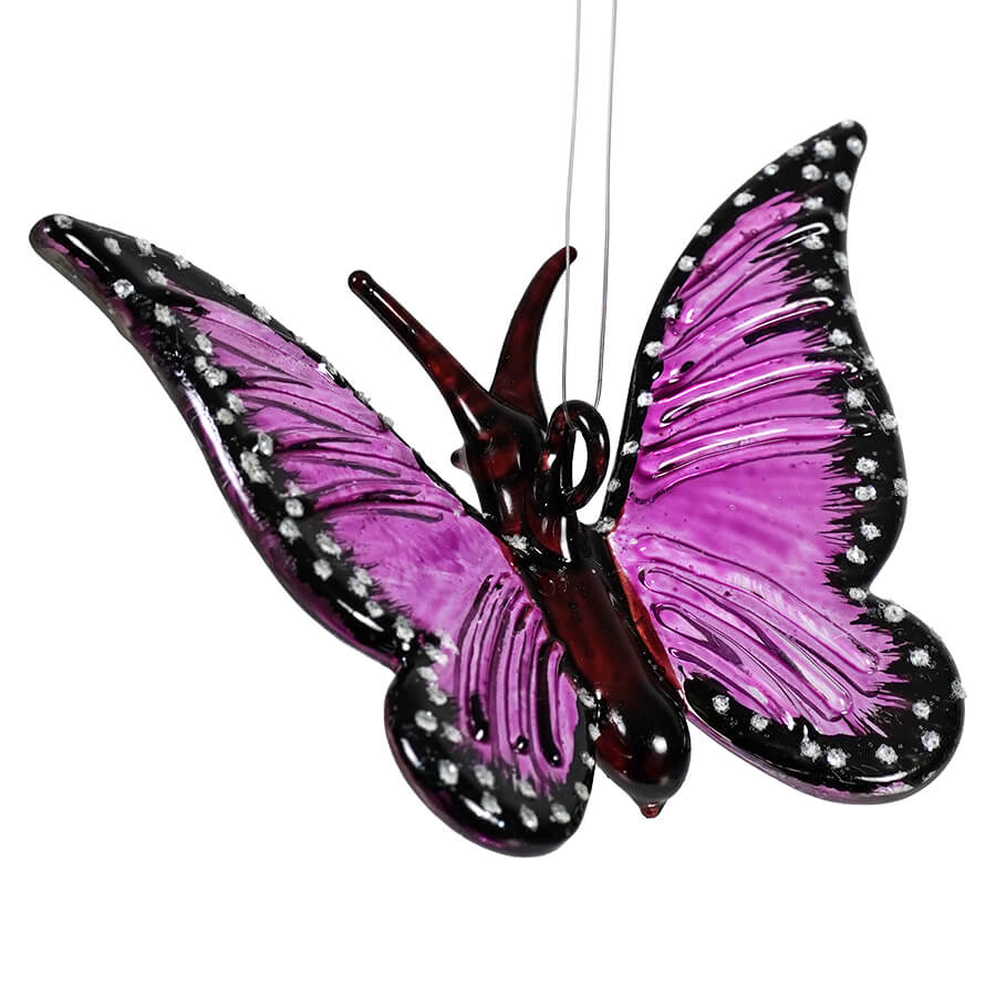 Glass Purple Butterfly Ornament by Gerson Companies – Traditions