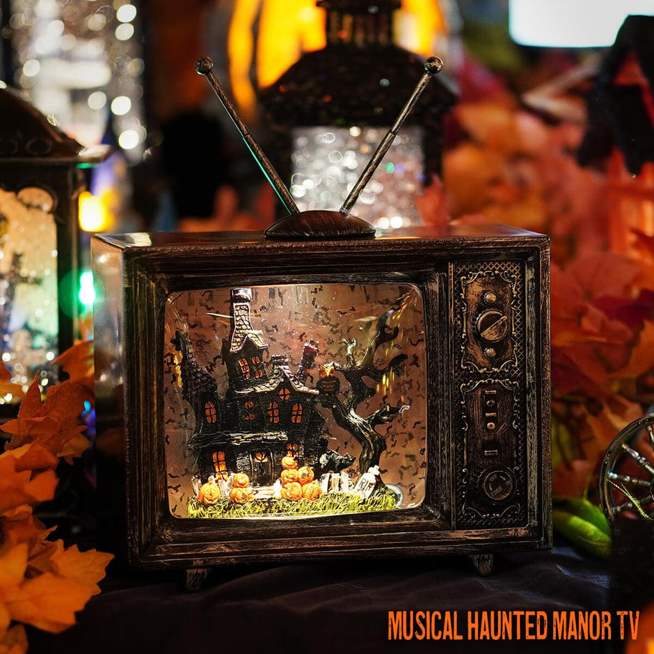 Haunted Manor Musical Lighted Swirling Water TV by RAZ Imports – Traditions