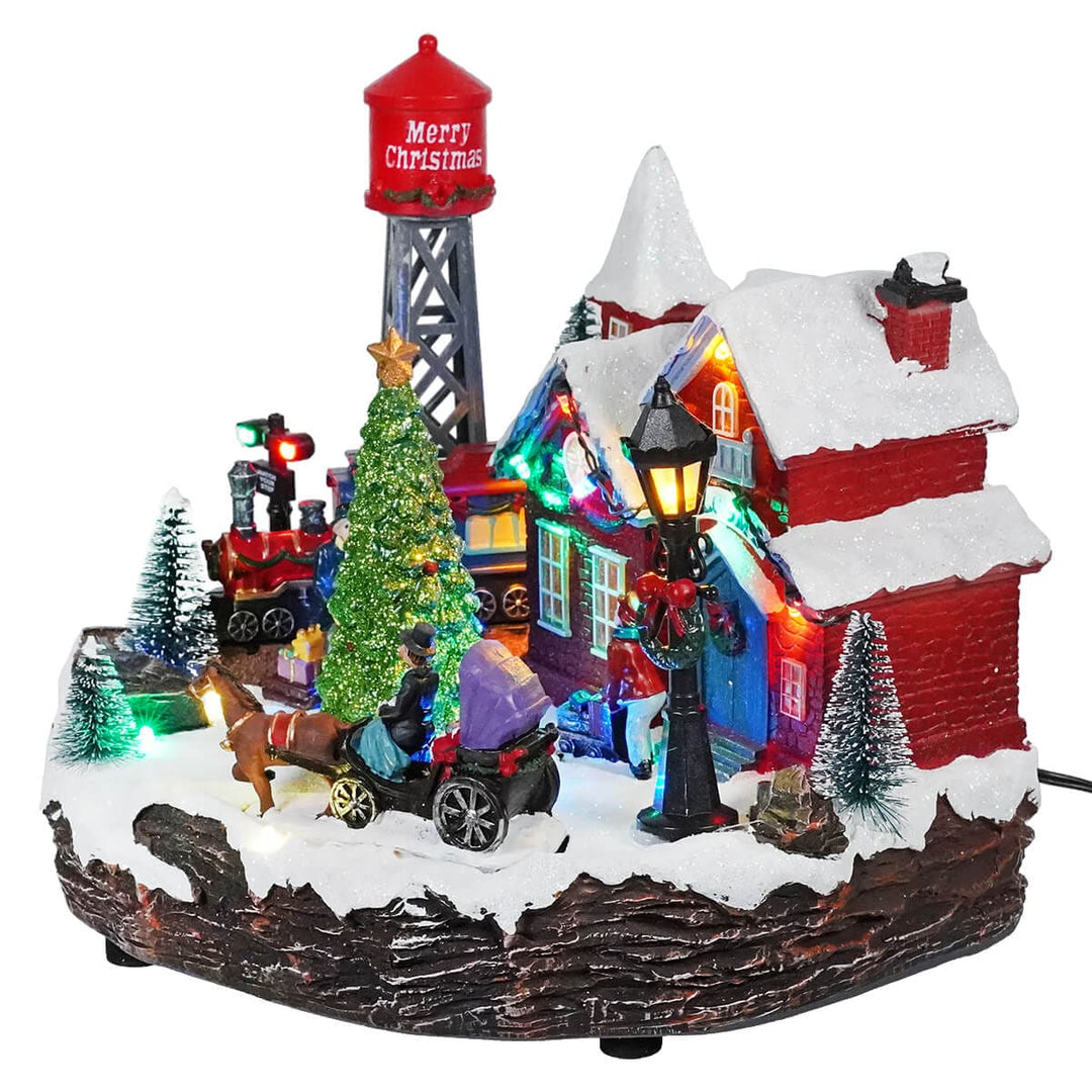 Light-Up Animated Musical Christmas Village Scene by Kurt Adler ...