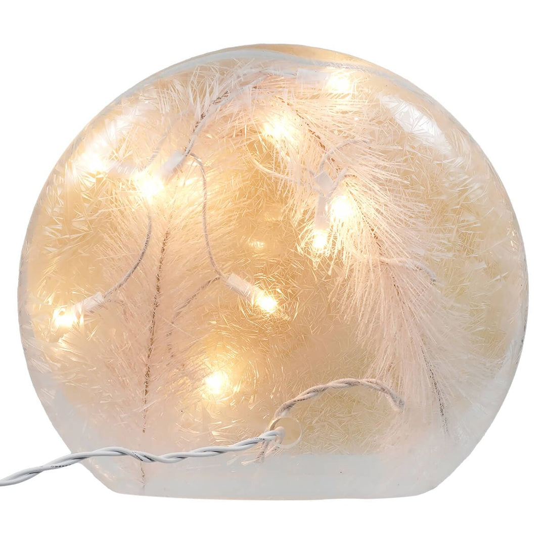 Lighted Frosted Glass Cardinals & Sleigh Winter Scene by Gerson ...