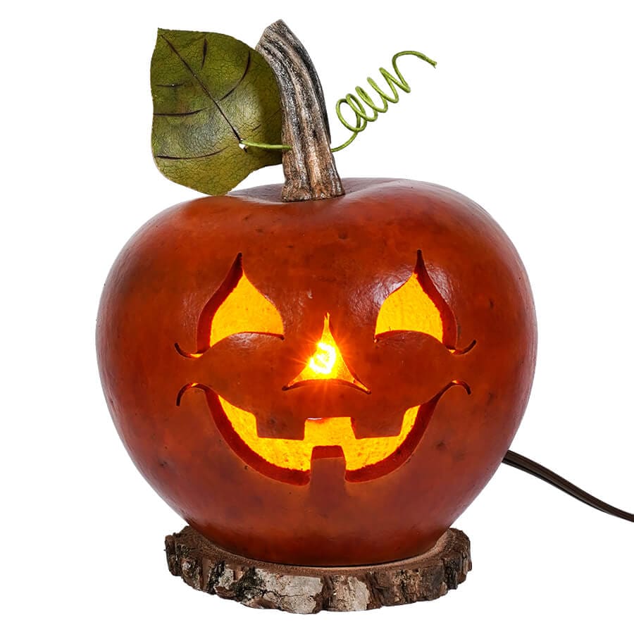 Lighted Lucas Jack-O’-Lantern Gourd by Meadowbrooke Gourds – Traditions