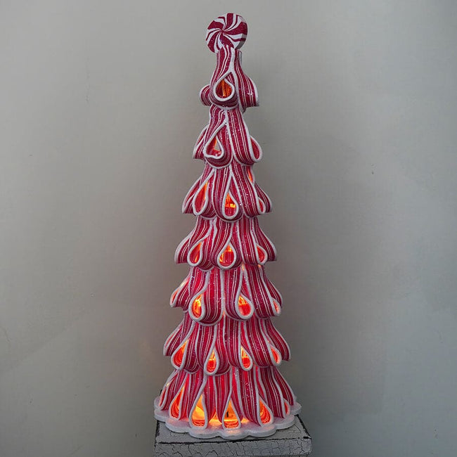 Lighted Peppermint Ribbon Candy Trees Set/2 by Gerson Companies ...