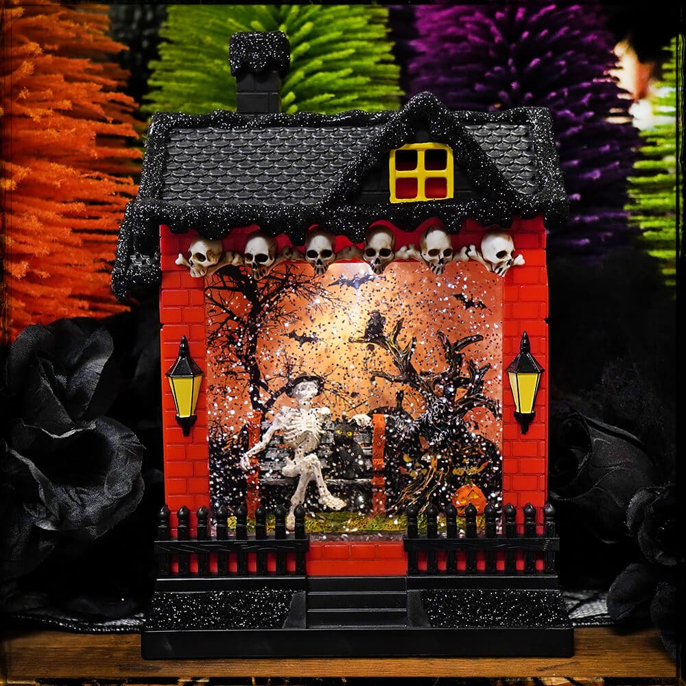 Lounging Skeleton With Black Cat Lighted Spinning by Gerson Companies ...