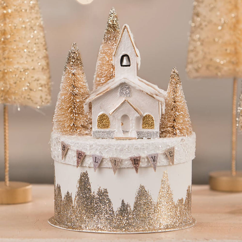 Metallic Church On Box by Bethany Lowe Designs – Traditions