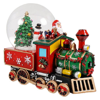 Musical Santa Driving Train Water Globe by Kurt Adler – Traditions