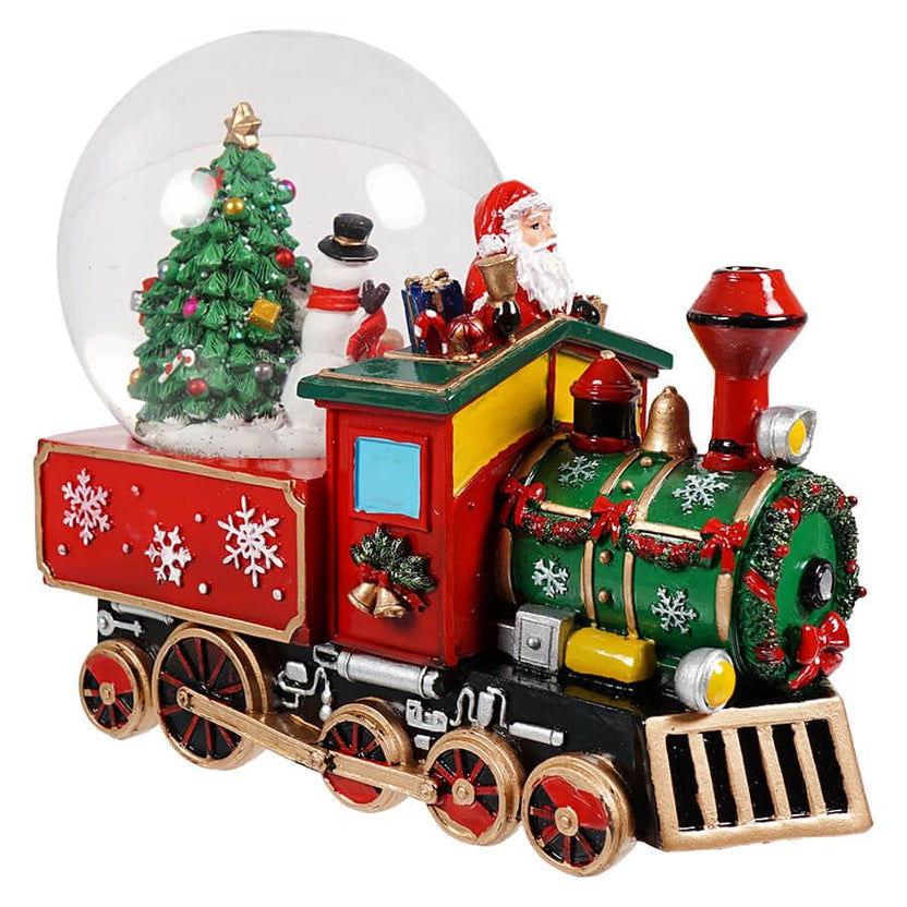 Musical Santa Driving Train Water Globe by Kurt Adler – Traditions