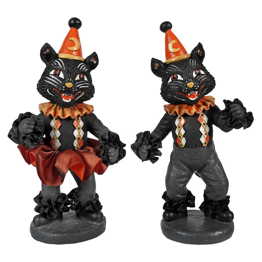 Party Scaredy Cats Figurines Set/2 by RAZ Imports – Traditions