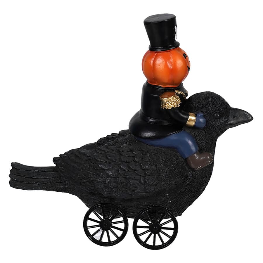 Pumpkin Soldier Riding Crow Wheelie Figure by TP – Traditions