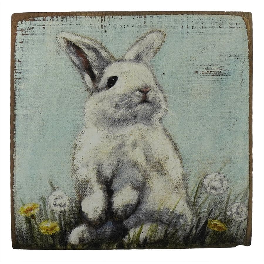 Rabbit Block Sign by Michele Kixmiller for Primitives by Kathy – Traditions