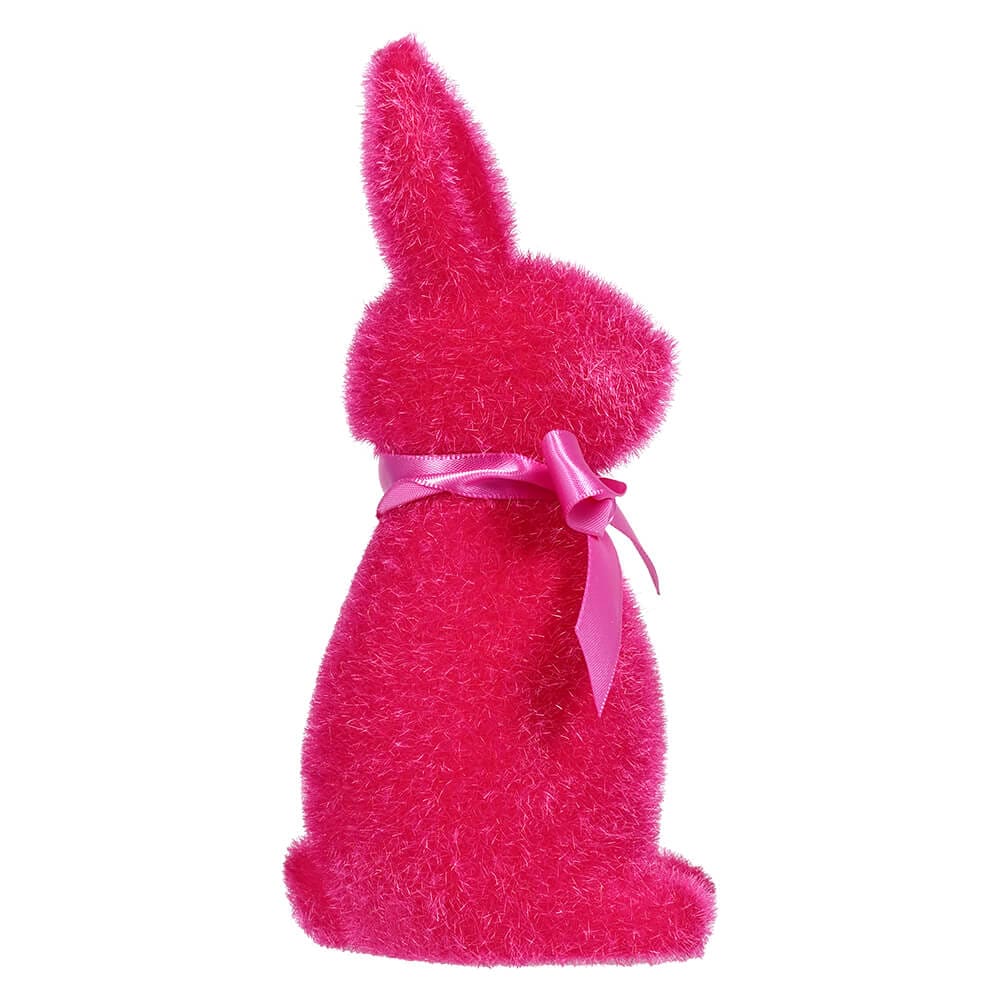 Raspberry Flocked Button Nose Bunny by One Hundred 80 Degrees – Traditions