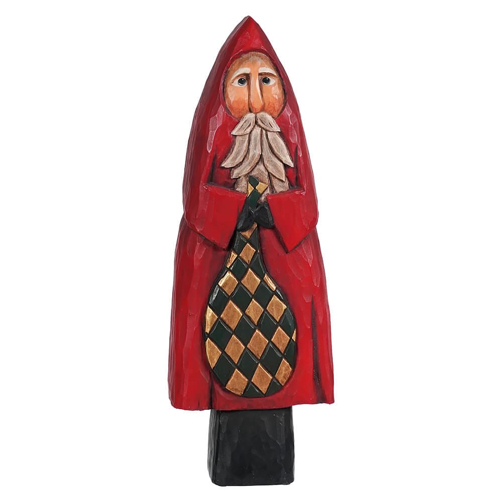 Red Diamond Gift Bag Santa by Lori Miller for Whispering Pines – Traditions