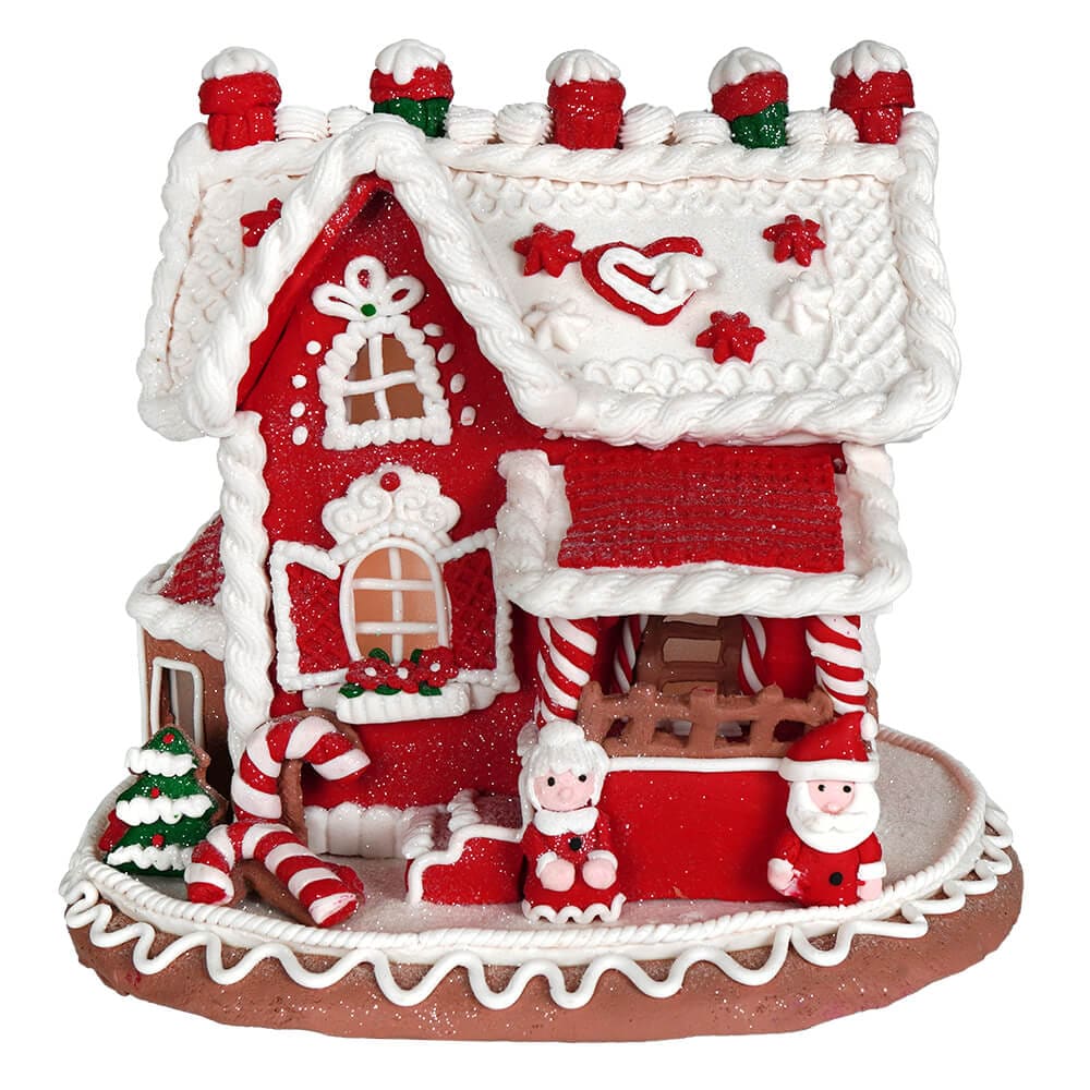 Santa Claus Lighted Gingerbread House for Christmas by Kurt Adler ...