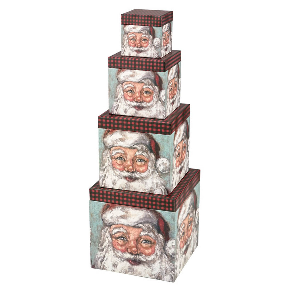Santa Stacking Box Set/4 by Michele Kixmiller for Primitives by Kathy ...