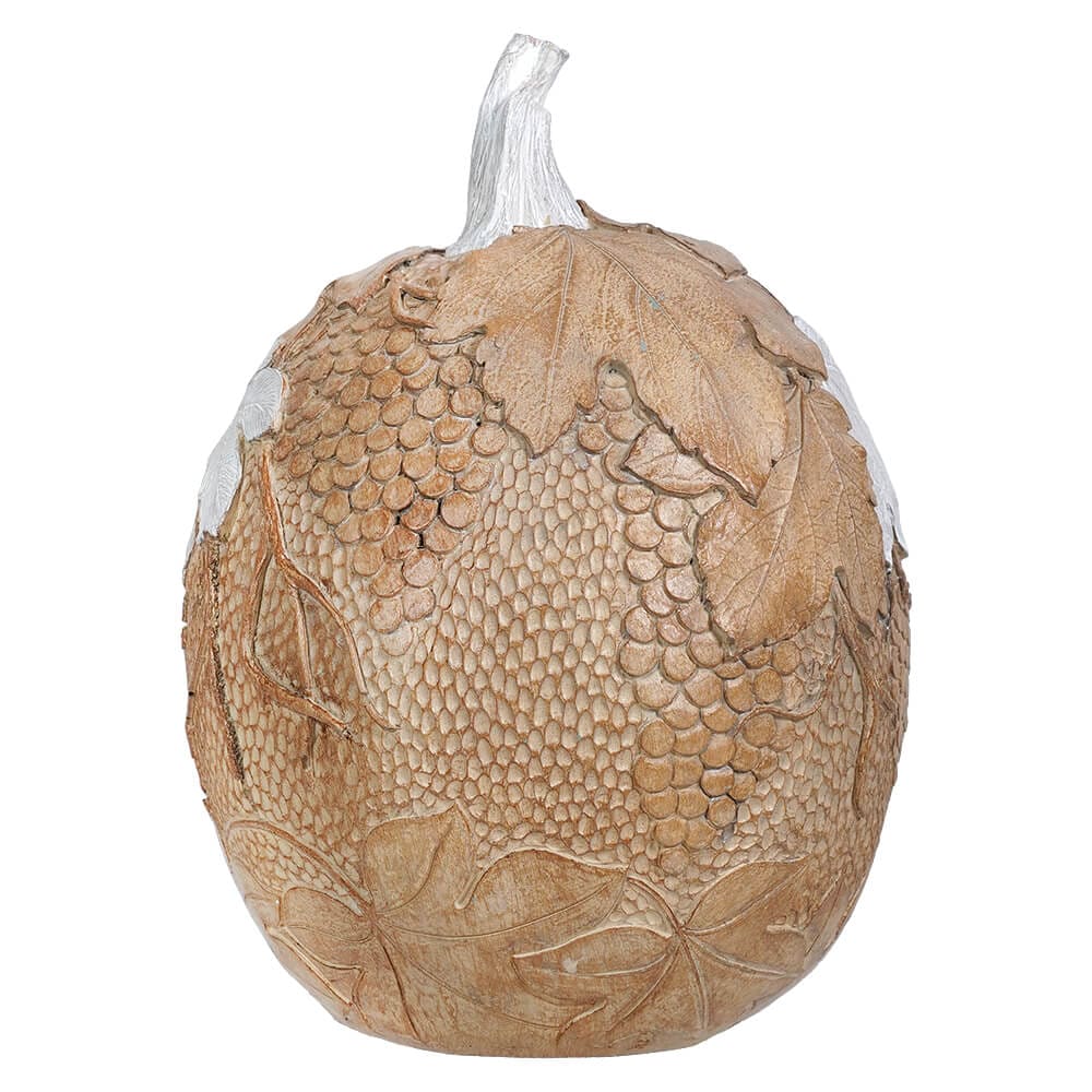 Tan Tall Pumpkin With Embossed Leaves by K & K Interiors – Traditions