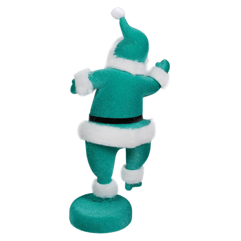 Teal Flocked Dancing Santa by One Hundred 80 Degrees – Traditions