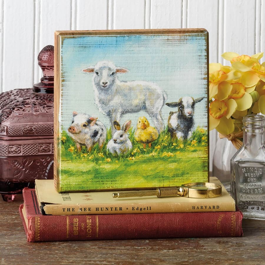 Young Farm Friends Block Sign by Michele Kixmiller for Primitives by ...